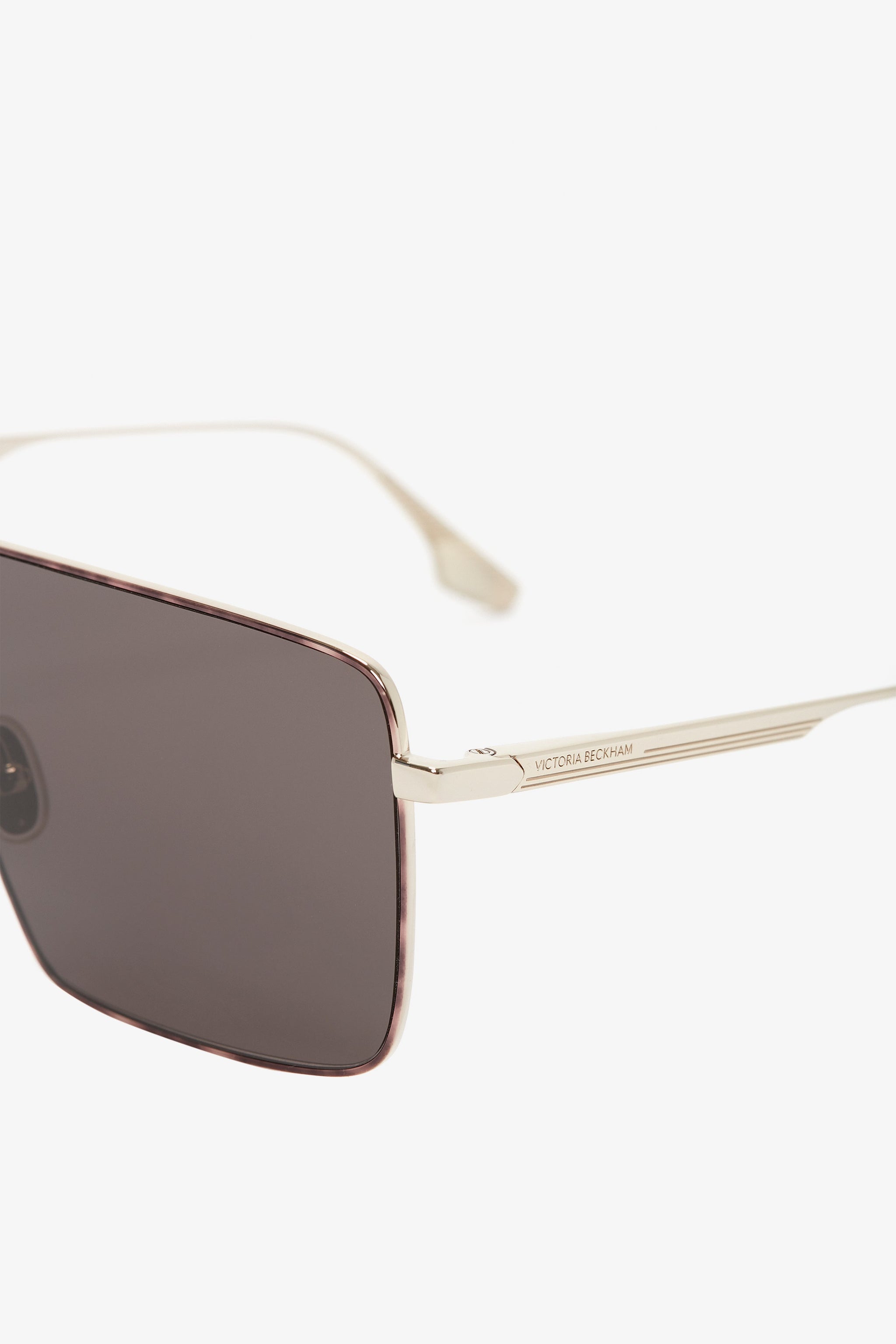 Rectangular Visor In Gold-Smoke – Victoria Beckham US